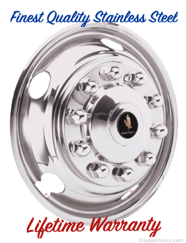 19.5 F53 FORD 10 LUG RV MOTORHOME STAINLESS WHEEL SIMULATOR RIM LINER 1 ...