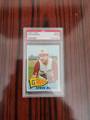 1965 TOPPS #102 STEVE BOROS REDS PSA 9 MINT SET BREAK 511682 (KYCARDS ...