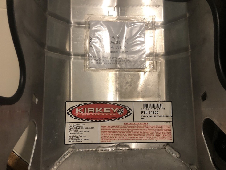 KIDS/ YOUTH KIRKEY ULTRA LITE ALUMINUM RACING SEAT W/ LEATHER KIRKEY ...