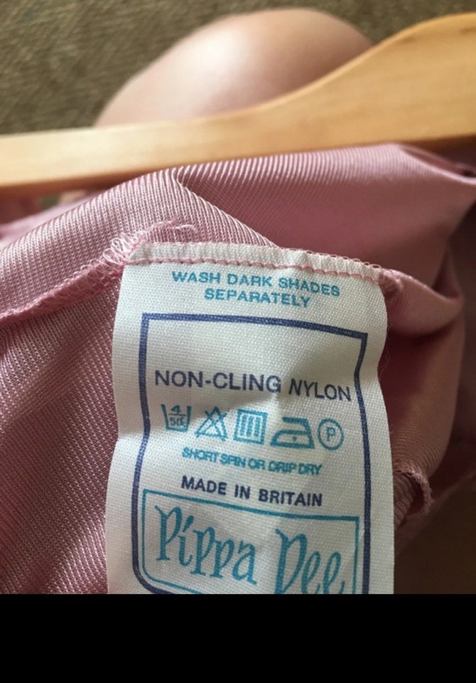 Vintage nylon full slip Dusky Pink size 36” Sexy Silky Slippery Rare ...