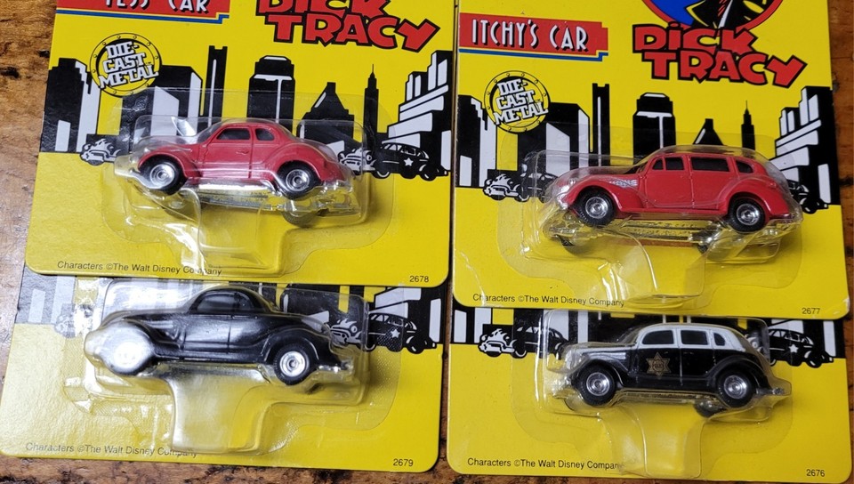 1990 Dick Tracy Diecast Lot of 4 ERTL Cars Tess, Tracy's, Itchy, Police ...