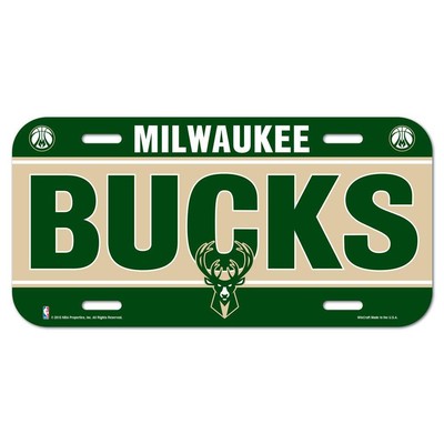 Milwaukee Bucks Plastic License Plate (NEW) NBA Tag Auto Car Truck ...