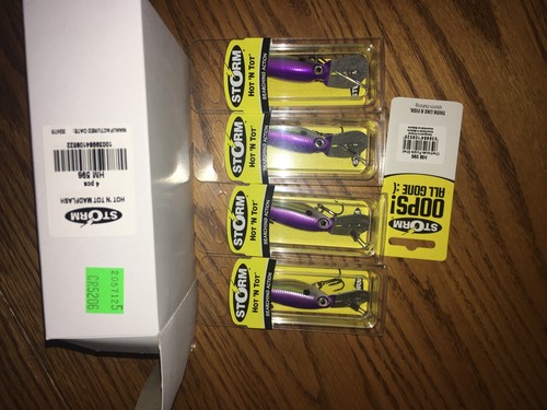 STORM HOT N TOT= LOT OF 4 CHART PURPLE SHAD COLERED FISHING LUREs | eBay