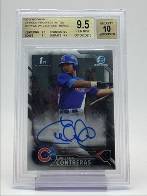 WILLSON CONTRERAS 2016 BOWMAN CHROME 1ST AUTOGRAPH GEM MT AUTO BGS 9.5 ...