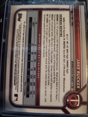 Jake Rucker 1st Bowman Chrome Prospects Auto | eBay