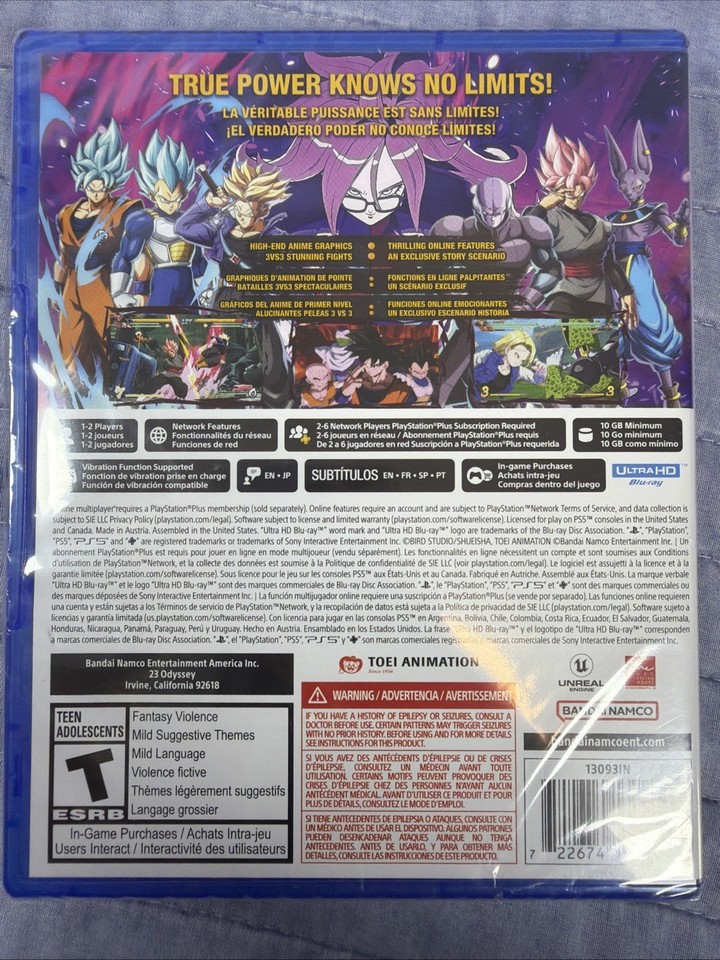 PS5 Dragon Ball FighterZ Brand New Sealed PlayStation 5 Fighting Game ...