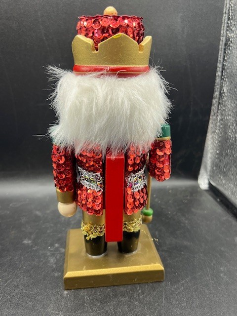 8.5" Tall Sequin Beaded Sparkle Gold Red Green Solider King Christmas ...