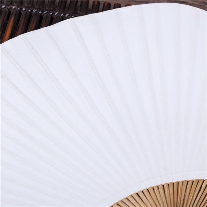 Foldable Paper Fan Blank Paper Bamboo Handle Fans for Creative DIY Hand ...