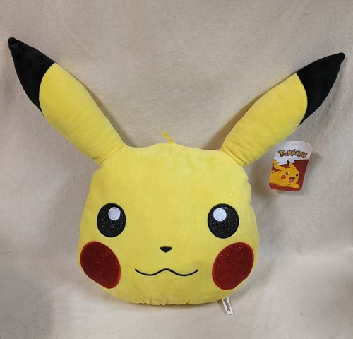 Pokemon Pikachu Plush Pillow 17”x23" Head Toy Factory Glitter Cheeks ...