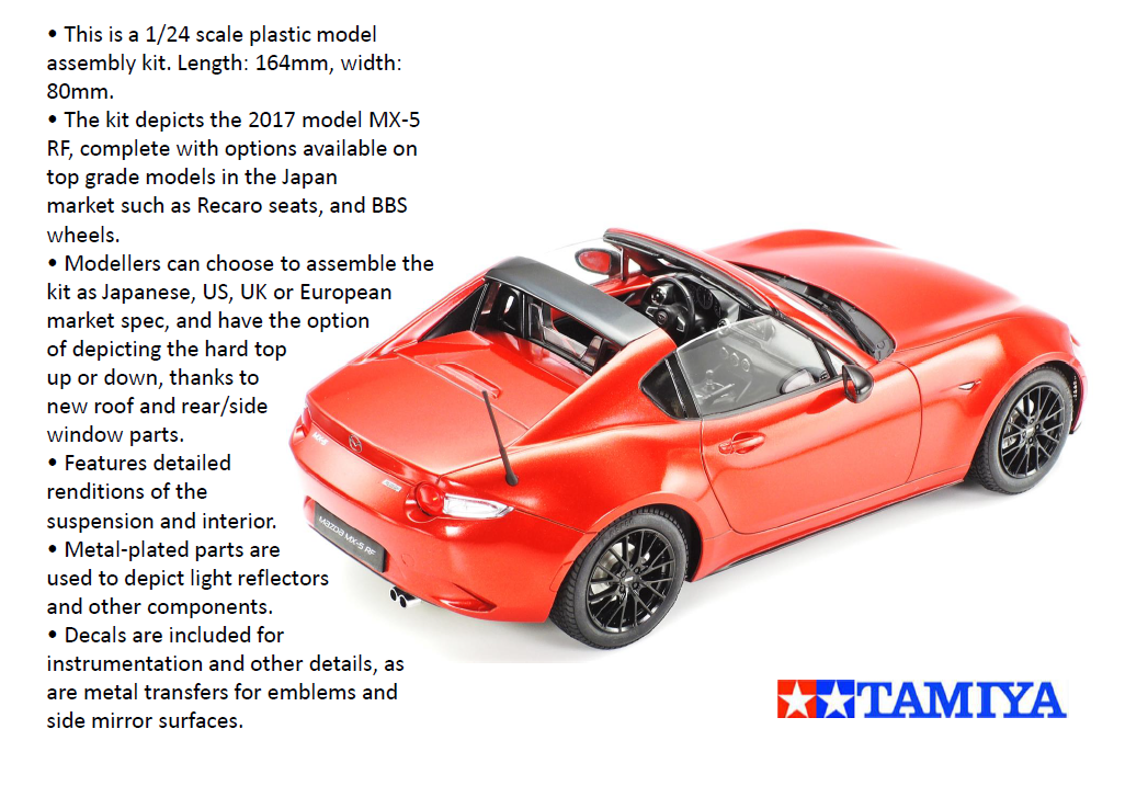 Tamiya 24353 Mazda MX-5 RF 1:24 Plastic Model Kit | eBay