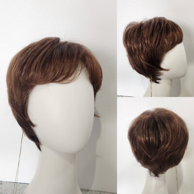 Liza Short Synthetic Wig by Pierre International Wigs in Bronzed Brown ...