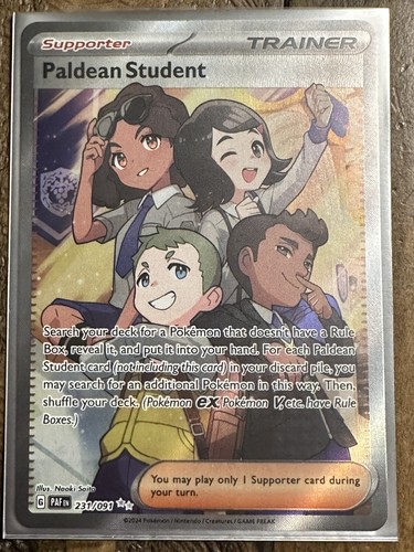 Paldean Student Full Art Ultra Rare 231/091 Paldean Fates S & V NM ...