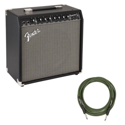 Fender Champion 50 II Guitar Amplifier w/ Instrument Cable 13' Drab ...