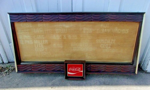 Coca Cola Soda Pop Rare Large Menu Board Vintage Coke Sign Restaurant ...