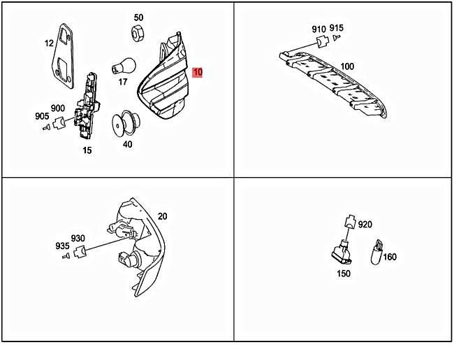 Genuine MERCEDES X164 GL-CLASS X164 Tail lamp 1648204164 | eBay