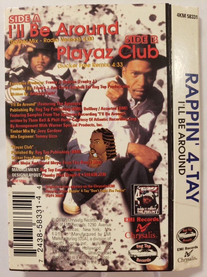 RAPPIN 4TAY I'LL BE AROUND/ PLAYAZ CLUB CASSETTE SINGLE ALBUM COVER ...