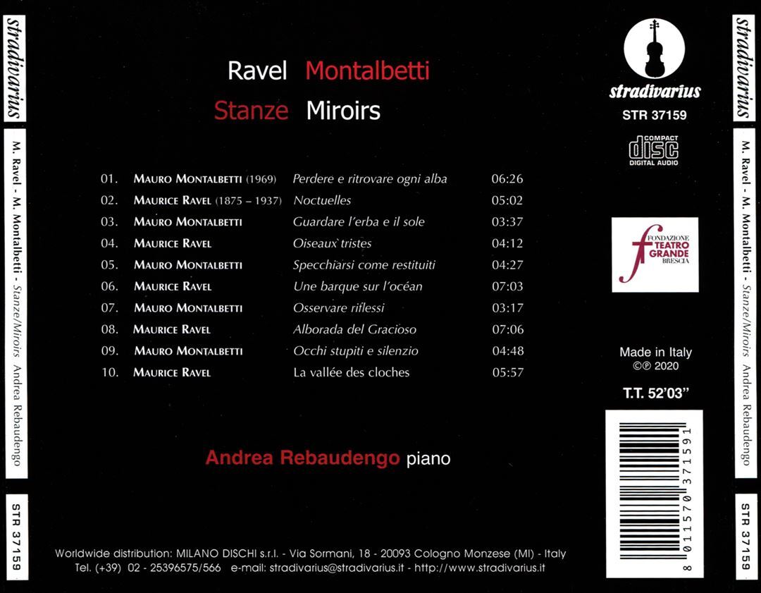 ANDREA REBAUDENGO MONTALBETTI: STANZE; RAVEL: MIROIRS NEW CD ...