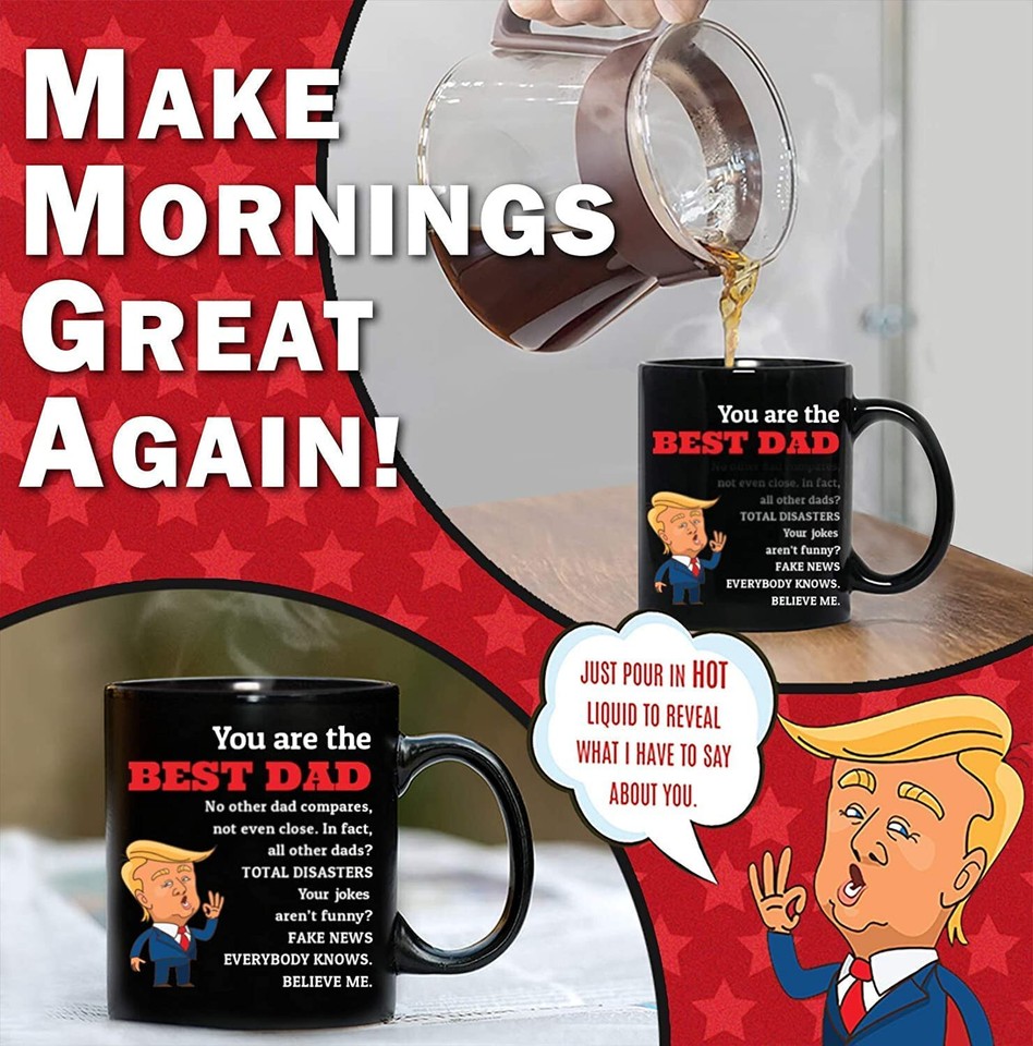 New DONALD TRUMP MAGIC MAGA MUG FUNNY BEST DAD HEAT-SENSITIVE MESSAGE ...