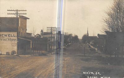 CORAL Michigan RPPC postcard Montcalm County Main Street of town 1908 ...