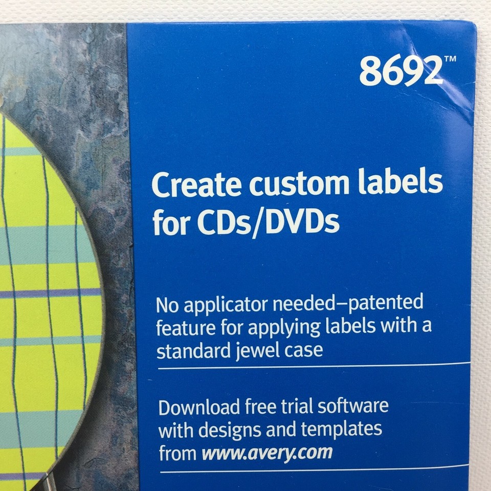 Avery 8692 White CD DVD Design Kit Labels CD/DVD 40 Disc Labels 80 ...