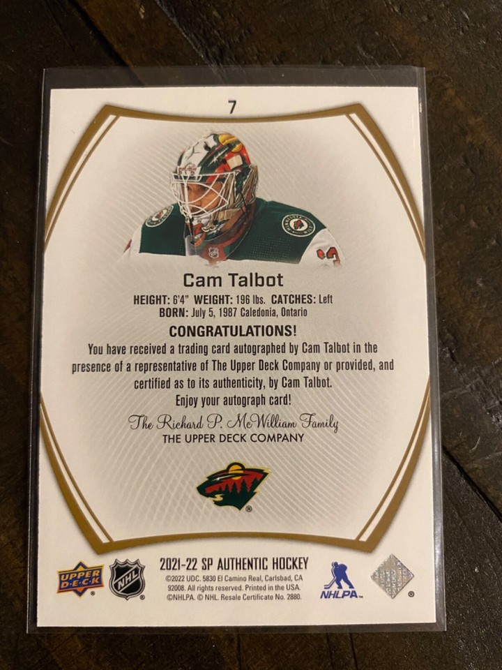2021-22 SP Authentic Limited Autograph #7 CAM TALBOT Mint !!! | eBay