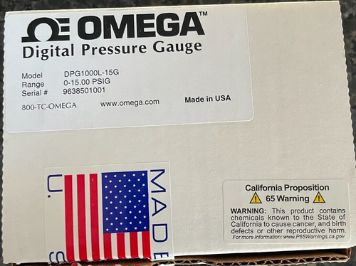 Omega DPG-1000L-15G PSI Digital Pressure Gauge NEW | eBay