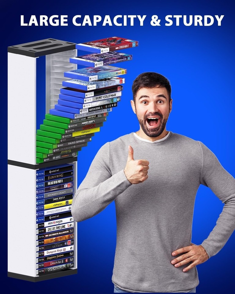 Video Game Storage Stand Tower for PS5/ PS4/ PS3/ Xbox Series S & X ...