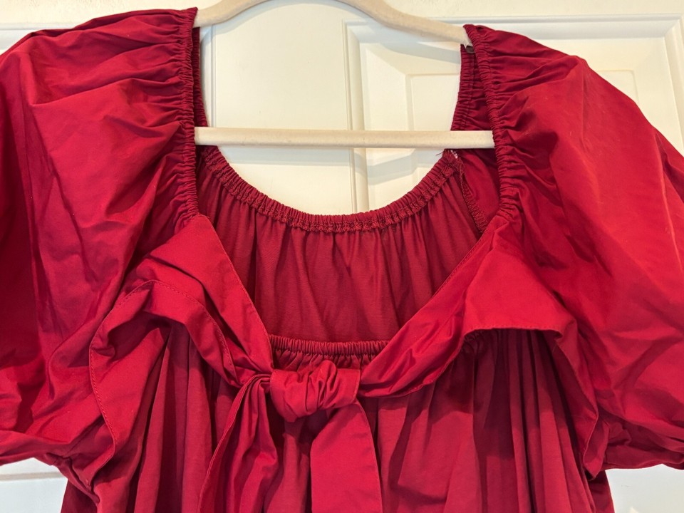 A New Day Shirt Burgundy Bow in Front Size Womens L NEW with Tags | eBay