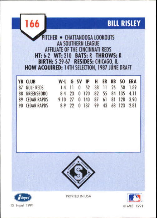 1991 Line Drive AA #166 Bill Risley | eBay