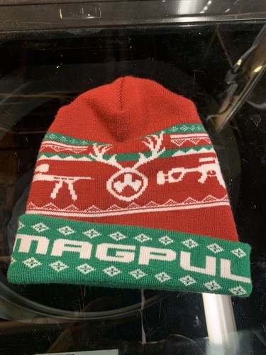 Magpul Ugly Sweater Christmas Beanie Hat Red White Green Rifle logo ...