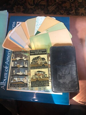 WOW! RARE PURE EAGLE WHITE LEAD PAINT SAMPLE SET W/ ROOM/HOUSE OVERLAYS ...