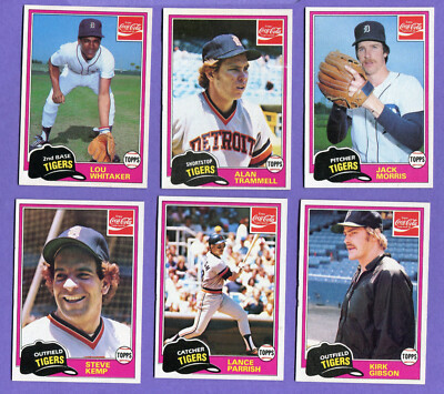 1981 Topps CocaCola Coke 12 Baseball Cards Tigers Team Set Trammell ...