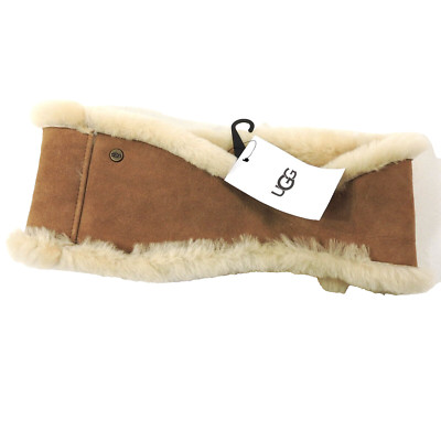 UGG ⚜ WOMEN'S BROWN LAMB LEATHER WINTER FASHION HEADBAND | eBay