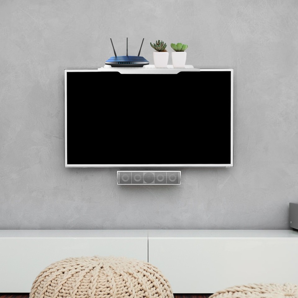 TV Shelf Punch Adjustable Computer Monitor Storage Rack Shelf | eBay ...