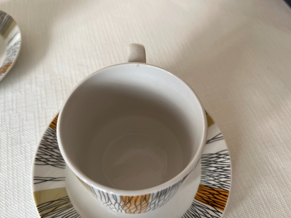 Vintage set of six Midwinter coffee cups and saucers - Sienna pattern ...