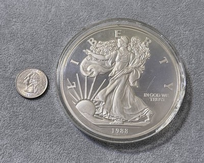 1988 1/2 Pound (8 oz) Silver American Eagle In Protective Capsule ...