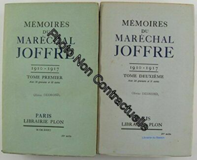Mémoires du maréchal joffre 1910-1917 | Très bon état | eBay