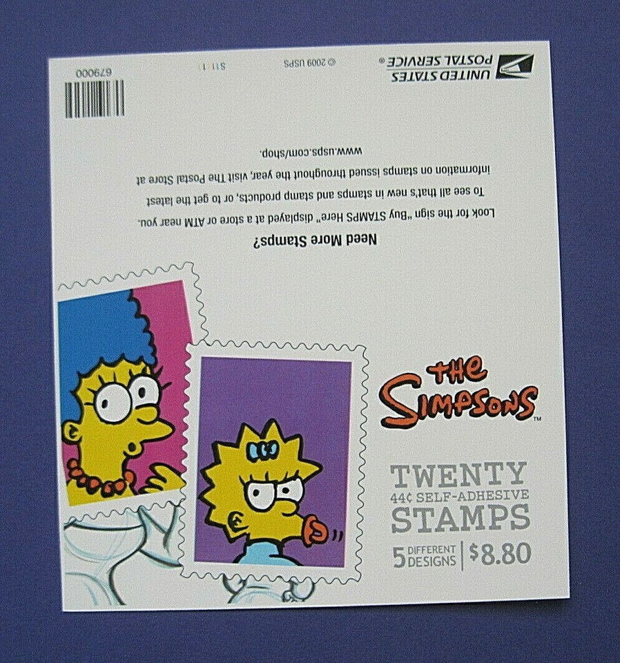 Sc # 4399-4403 ~ Booklet Pane ~ 44c The Simpsons Issue with Marge ...