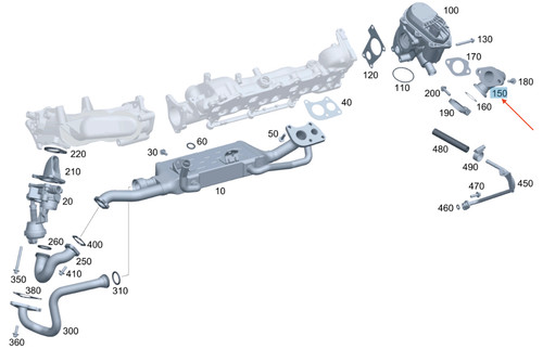 MERCEDES-BENZ GL X164 EXHAUST GAS RECIRCULATION LINE A6421402508 for ...