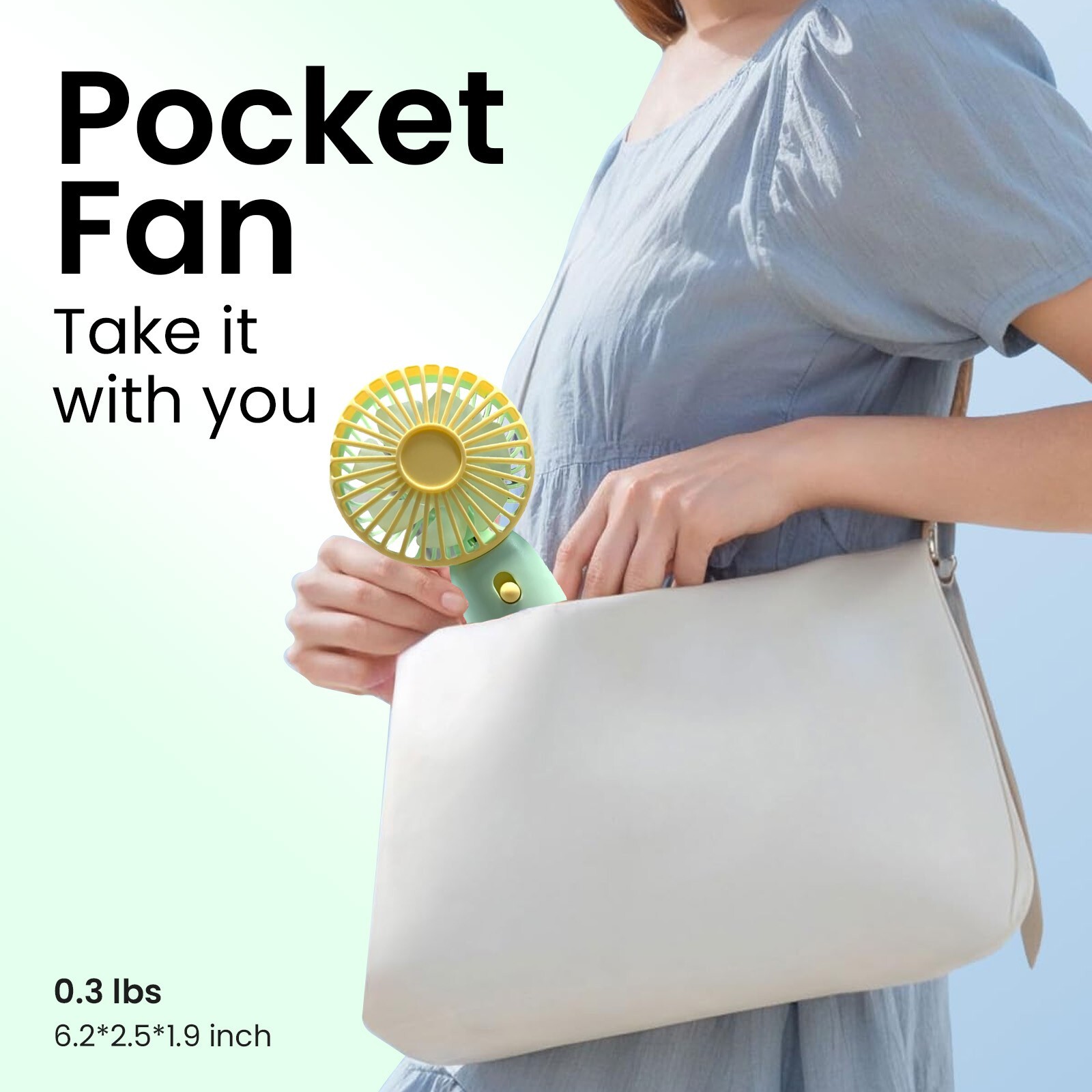 Mini Handheld Fan Battery Operated Small Personal Portable Speed ...