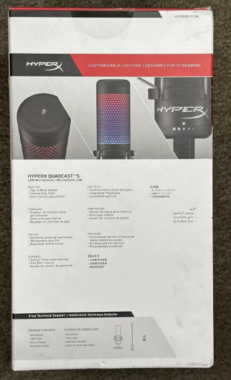 HyperX QuadCast S (4P5P7AA) - RGB USB Condenser Microphone - Black ...