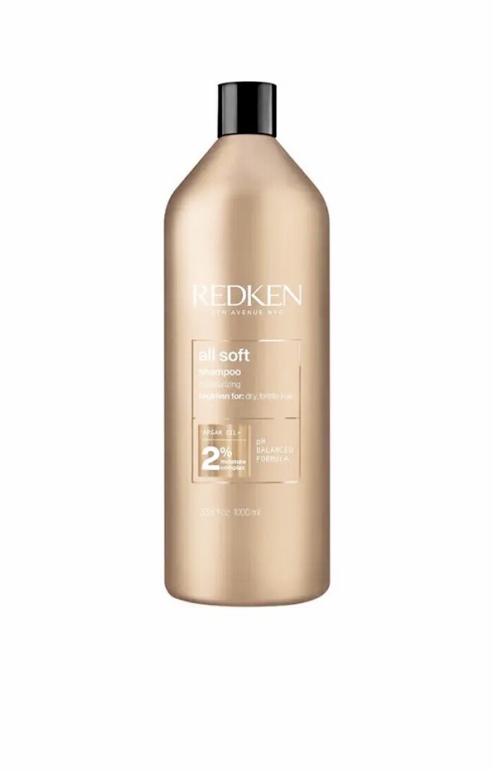Redken All Soft Shampoo with Argan Oil for Dry Hair - Liter Size 33.8oz ...
