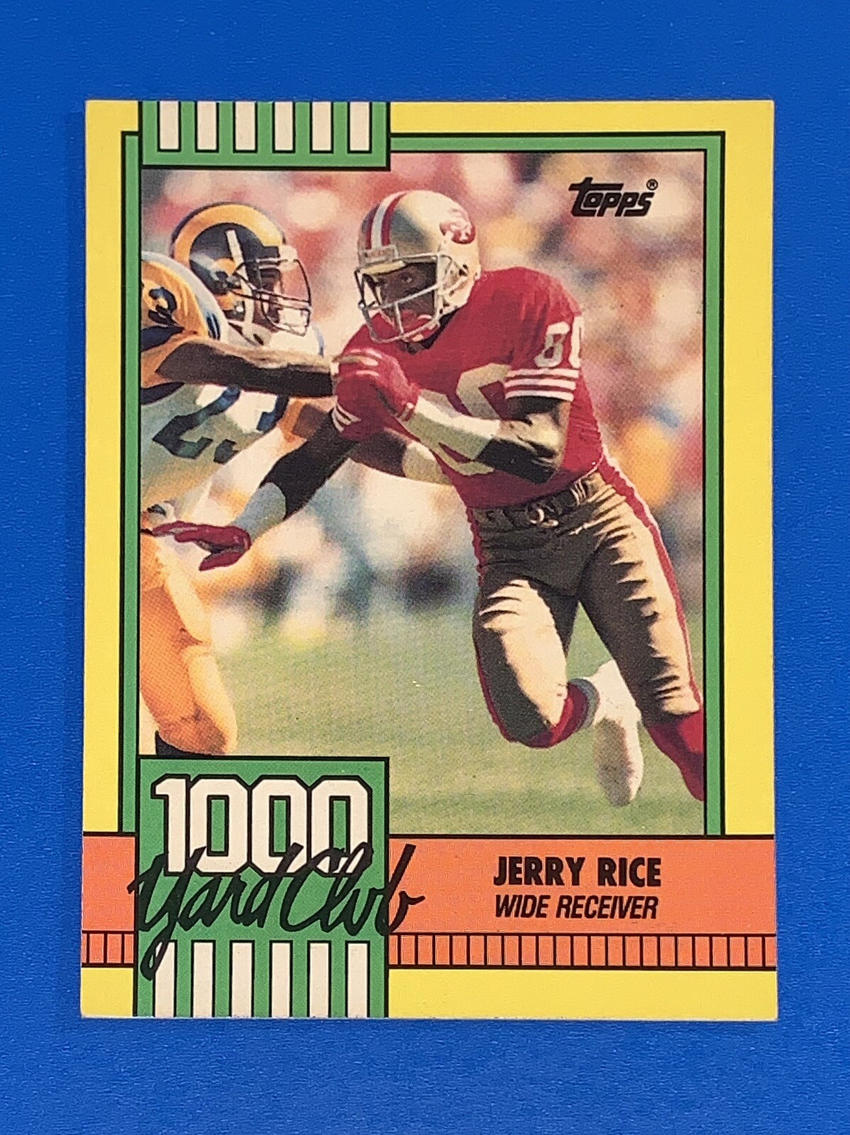 1990 Topps 1000 Yard Club Jerry Rice Football Card #1 San Francisco ...