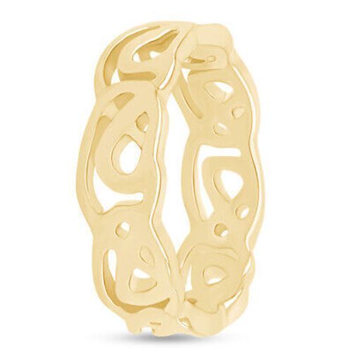 Celtic Trinity Knot Eternity Wedding Band Ring For Womens 10k Yellow ...