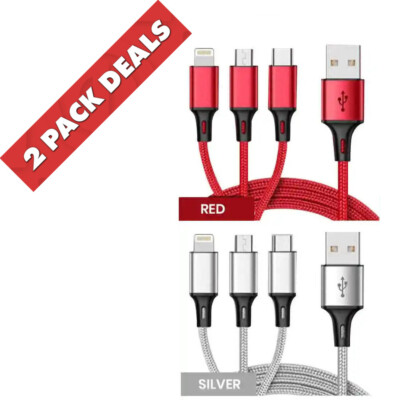 3 in 1 Fast USB Charging Cable Universal Multi Function Cell Phone ...