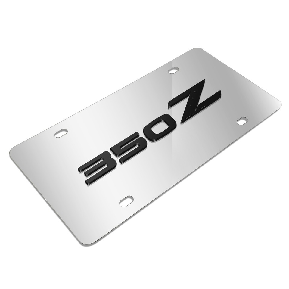 for Nissan 350Z 3D Black Logo Mirror Chrome Stainless Steel License ...