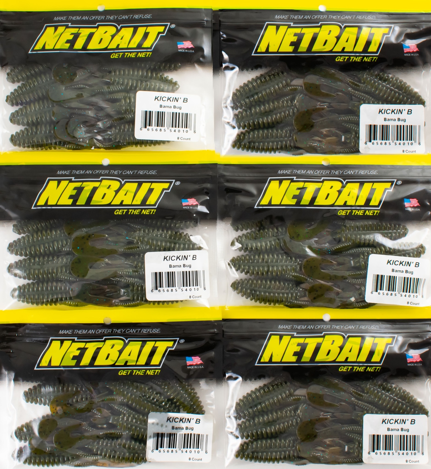 (LOT OF 6) NETBAIT KICKIN' B 4" BAMA BUG AX9473 | eBay