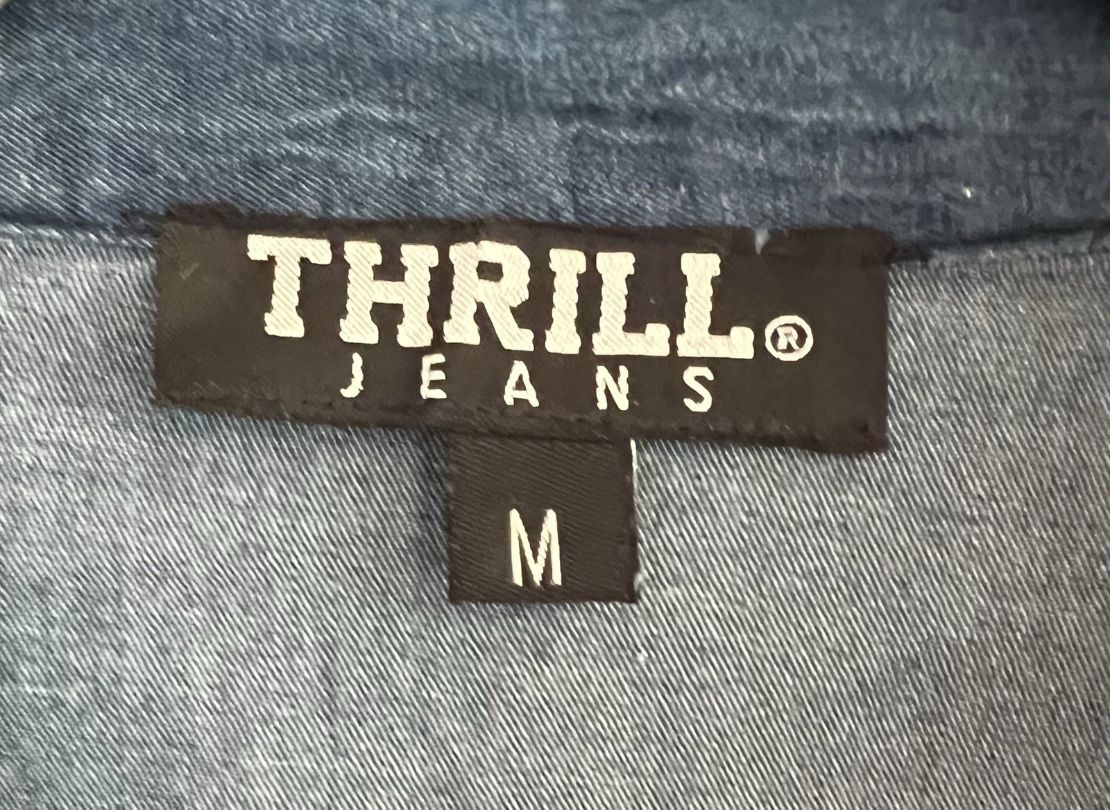 Thrill Jeans Shirt Women's Medium Blue Button Up Shirt Long Sleeve ...