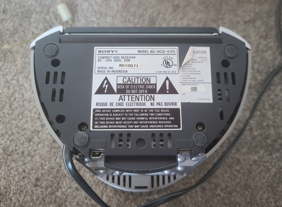 Sony CMT-EX5 Compact Vertical CD Player Stereo System, Tested Works ...