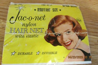 Jac-O-Net Vintage Hairnet - Medium Brown - Fine Mesh No. 255 in Package ...